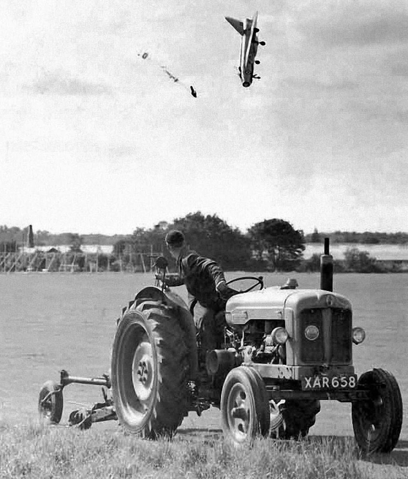 Test pilot George Aird ejected from his Lightning F1 aircraft, 1962 ...